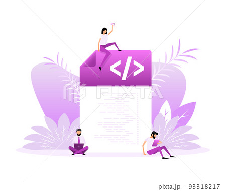 Computer programming or developing software or...のイラスト素材 [93318217] - PIXTA