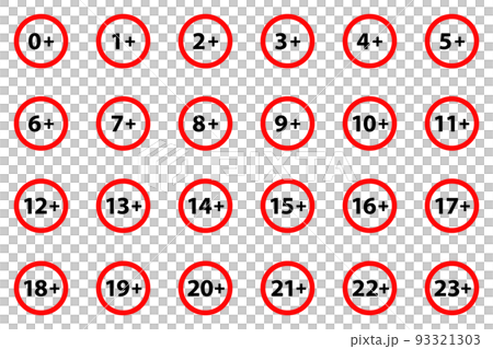 Age limit simple icon set (0 to 23 years old) - Stock Illustration ...