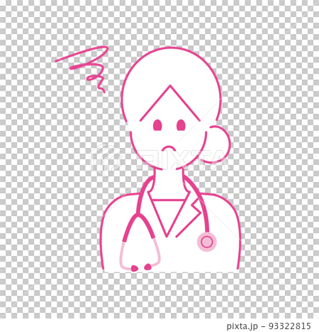 Upper body of a female doctor with a troubled face - Stock Illustration ...