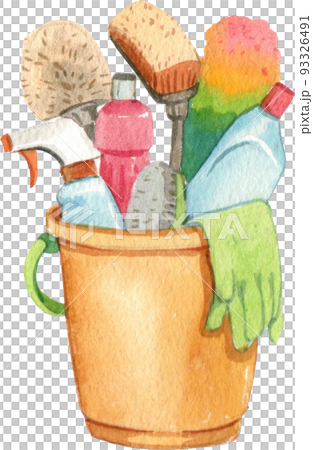 Cleaning service icon watercolor png - Stock Illustration [93326491 ...