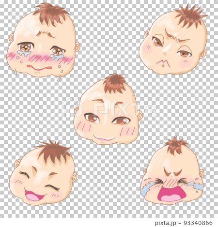 Baby facial expression set emotions - Stock Illustration [93340866] - PIXTA