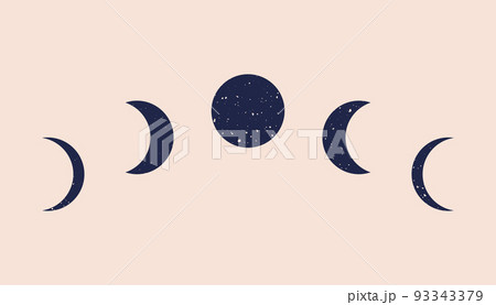 Vector modern moon minimal art background. Moon...のイラスト素材 [93343379 ...