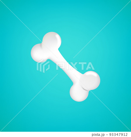 Dog bone icon isolated on turquoise background....のイラスト素材 [93347912 ...