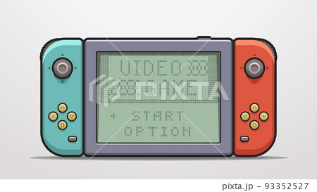 retro game menu on modern console screenのイラスト素材 [93352527] - PIXTA