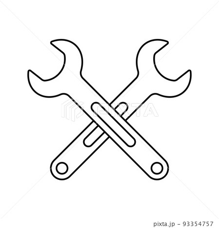 Coloring page with Spanner for kidsのイラスト素材 [93354757] - PIXTA