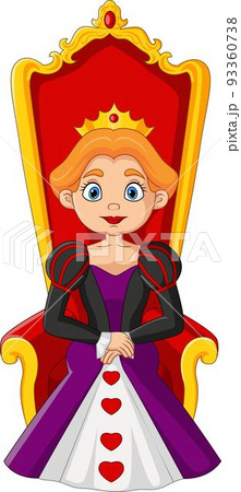 Cartoon queen sitting on the throneのイラスト素材 [93360738] - PIXTA