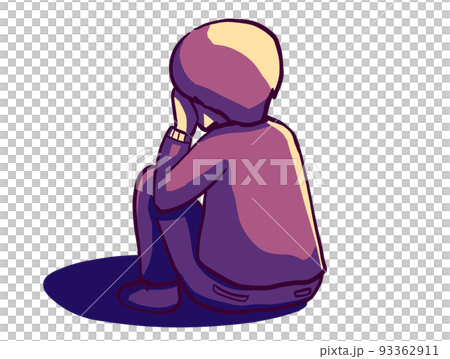 Sad depress crying unhappy child kid character... - Stock Illustration ...