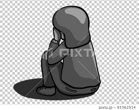 Sad depress crying unhappy child kid character... - Stock Illustration ...
