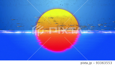 Image of interference and sun over water on...のイラスト素材 [93363553] - PIXTA