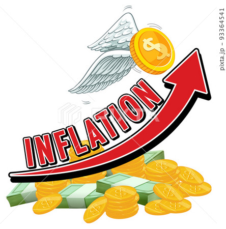 Inflation logo with arrow going upのイラスト素材 [93364541] - PIXTA