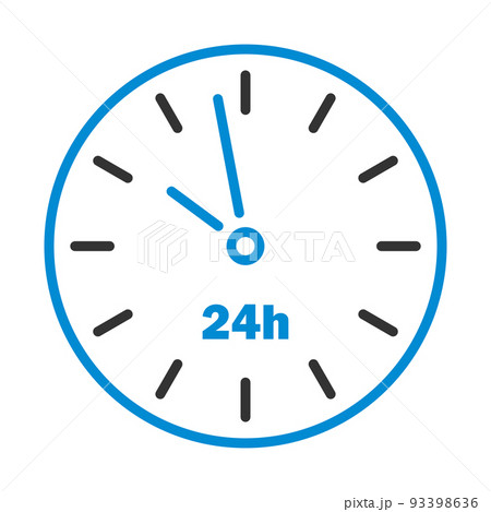 24 Hours Clock Iconのイラスト素材 [93398636] - PIXTA