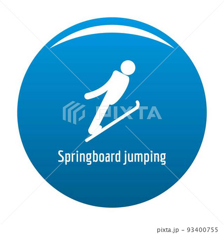 Springboard jumping icon vector blueのイラスト素材 [93400755] - PIXTA