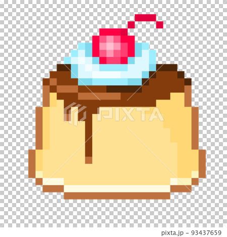 Pixel illustration of delicious pudding - Stock Illustration [93437659 ...