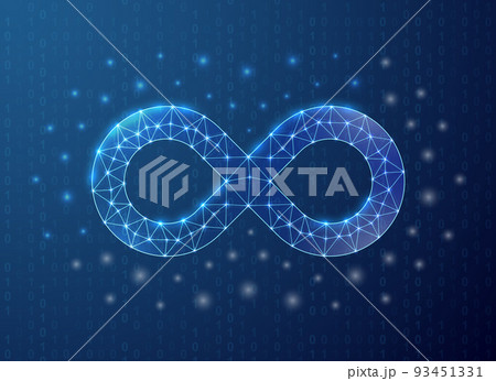 Infinity polygonal symbol with binary code...のイラスト素材 [93451331] - PIXTA