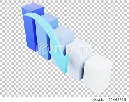 Bar graph 3D descending - Stock Illustration [93461216] - PIXTA