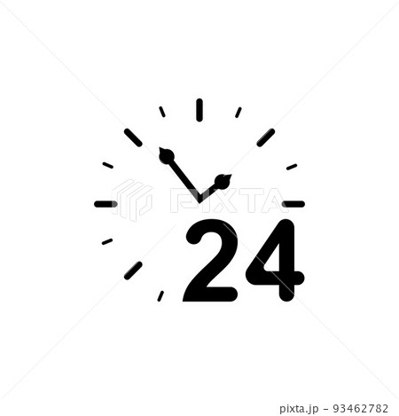 24 hour time icon vector illustration designのイラスト素材 [93462782] - PIXTA