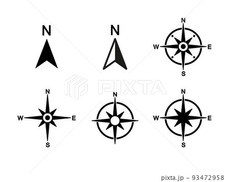 North symbol. Vector compass on an isolated...のイラスト素材 [93472958] - PIXTA