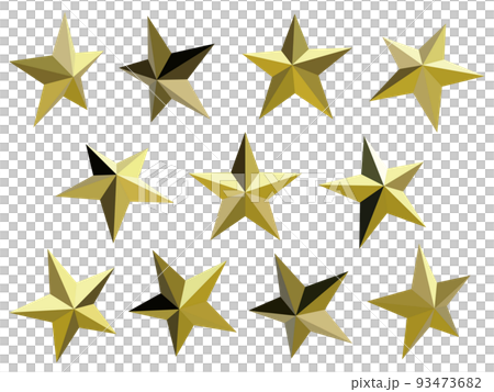 Golden solid star icon set vector illustration - Stock Illustration ...