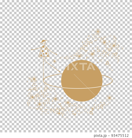 icon line art simple line space and me - Stock Illustration [93475512 ...