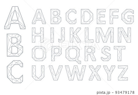 Alphabet Set. Gray letters on white backgroundのイラスト素材 [93479178] - PIXTA