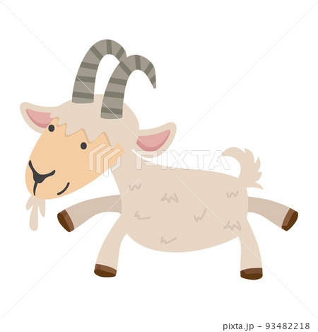 Goat adorable Cartoon on white backgroundのイラスト素材 [93482218] - PIXTA
