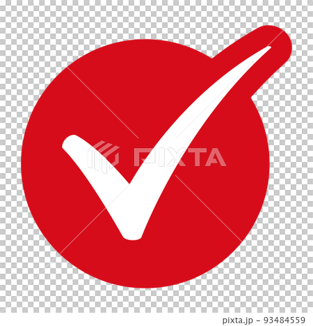 Single round check mark red - Stock Illustration [93484559] - PIXTA