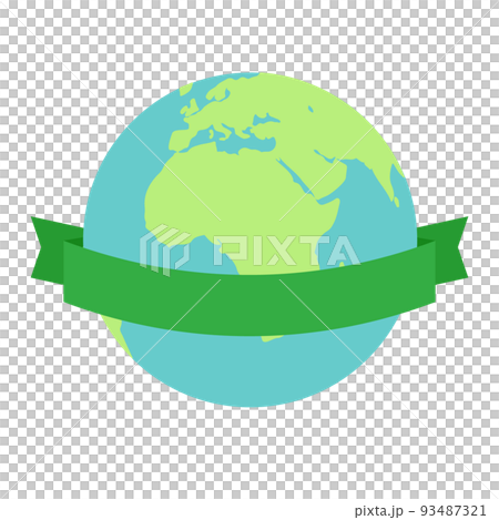 Illustration of the earth wrapped with a green... - Stock Illustration ...