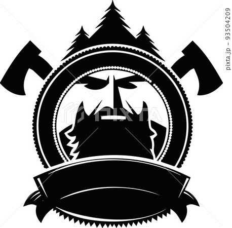 Logo forester. Vector logo lumberjack, black,...のイラスト素材 [93504209] - PIXTA