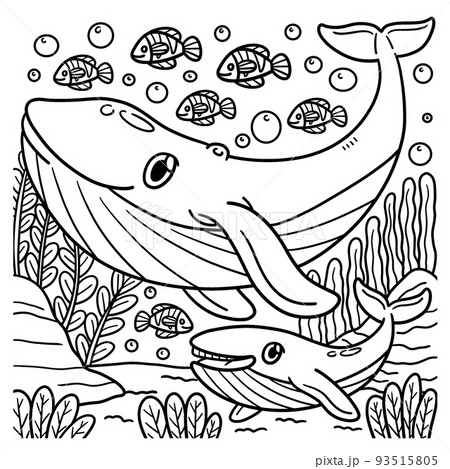 Whales Sea Creatures Coloring Pages