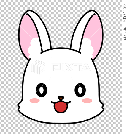Vector illustration of smiling rabbit face icon - Stock Illustration ...