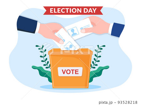 Election Day Political Hand Drawn Cartoon Flat...のイラスト素材 [93528218] - PIXTA