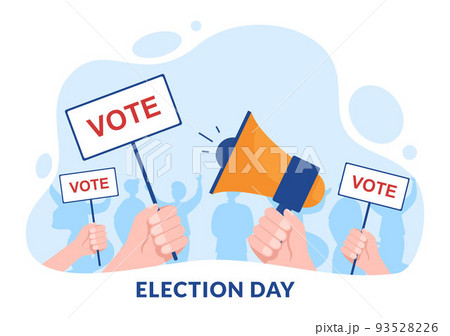 Election Day Political Hand Drawn Cartoon Flat...のイラスト素材 [93528226] - PIXTA
