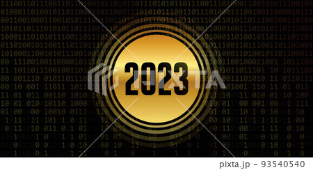 2023 new year number on binary code backgroundのイラスト素材 [93540540] - PIXTA