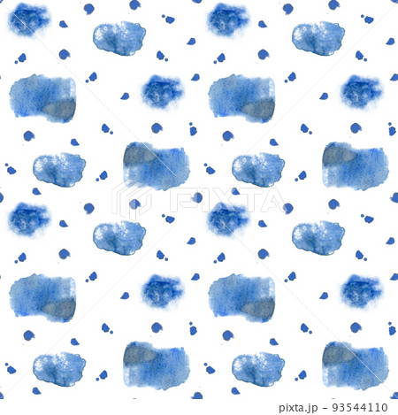 Seamless pattern of blue watercolor spots...のイラスト素材 [93544110] - PIXTA