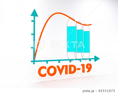 Covid-19 graph. Masks. Wear a mask, prevent the...のイラスト素材 [93551973 ...