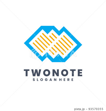 Two note document logo design template vectorのイラスト素材 [93570355] - PIXTA