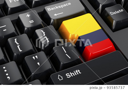 Colombian flag painted on computer keyboard....のイラスト素材 [93585737] - PIXTA