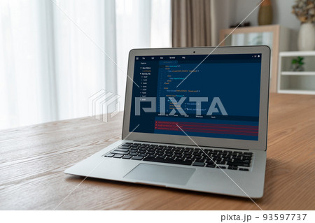 Software development programming on computer...の写真素材 [93597737] - PIXTA