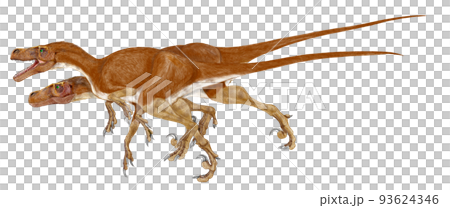 Dromaeosaurus with two running lizards - Stock Illustration [93624346 ...