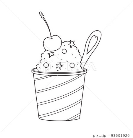 Ice Cream Sundae Outline