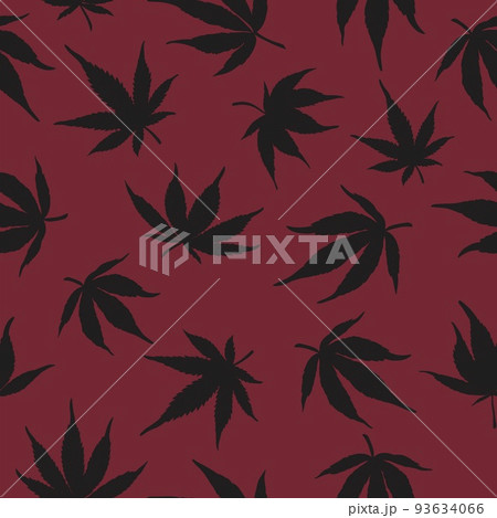 pattern of black hemp on a red background....のイラスト素材 [93634066] - PIXTA