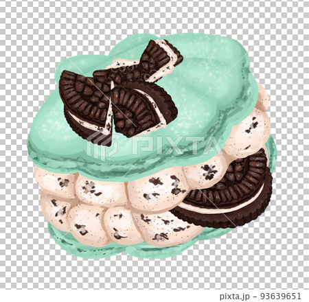 Oreo Tuncaron Shell Macaron Oreo Cookie Sweets... - Stock Illustration ...
