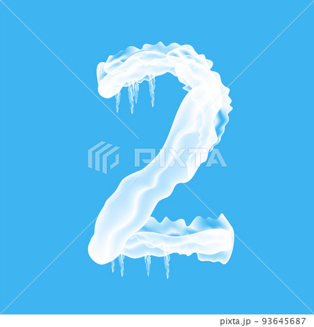 Snow Ice Cap with Number Two Isolated on Blue...のイラスト素材 [93645687] - PIXTA