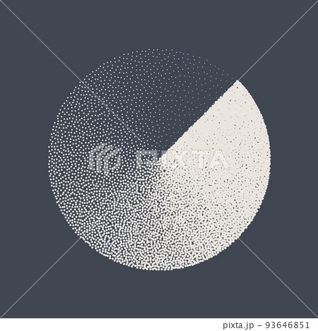 Round shaped dotted object, stipple elements....のイラスト素材 [93646851] - PIXTA