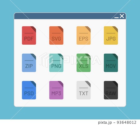 desktop interface shape icon file format zip...のイラスト素材 [93648012] - PIXTA