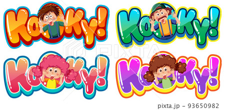 Kooky text word banner comic style with cartoon...のイラスト素材 [93650982 ...