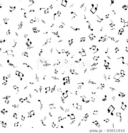 Seamless pattern with falling music notes. Vectorのイラスト素材 [93651910] - PIXTA