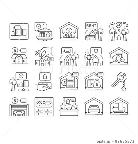 property estate home house real icons set vectorのイラスト素材 [93655573] - PIXTA