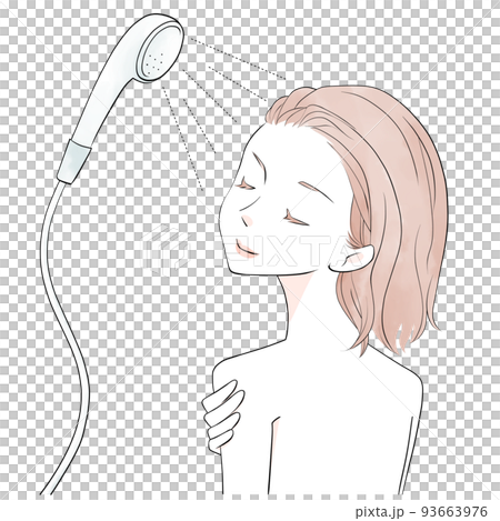 Woman taking a shower Bob (watercolor style) - Stock Illustration ...