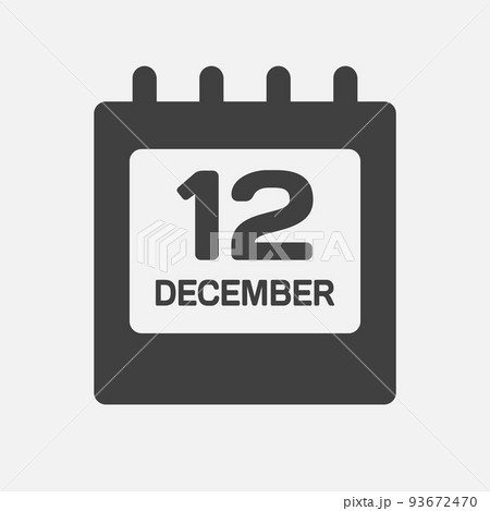 Icon day date 12 December, template calendar pageのイラスト素材 [93672470] - PIXTA